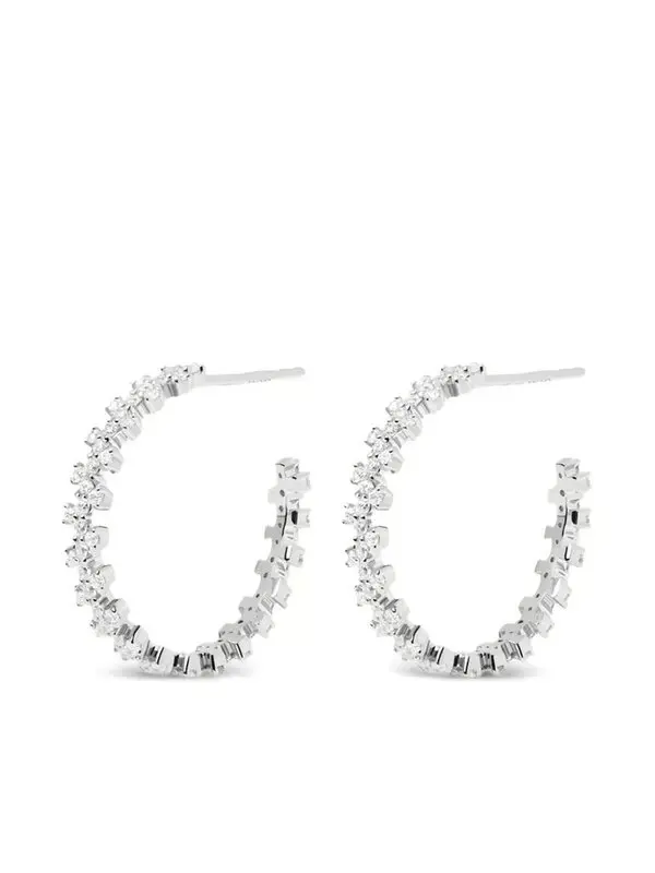 PDPAOLA Rhodium-plated Zirconia Hoop Earrings - Silver
