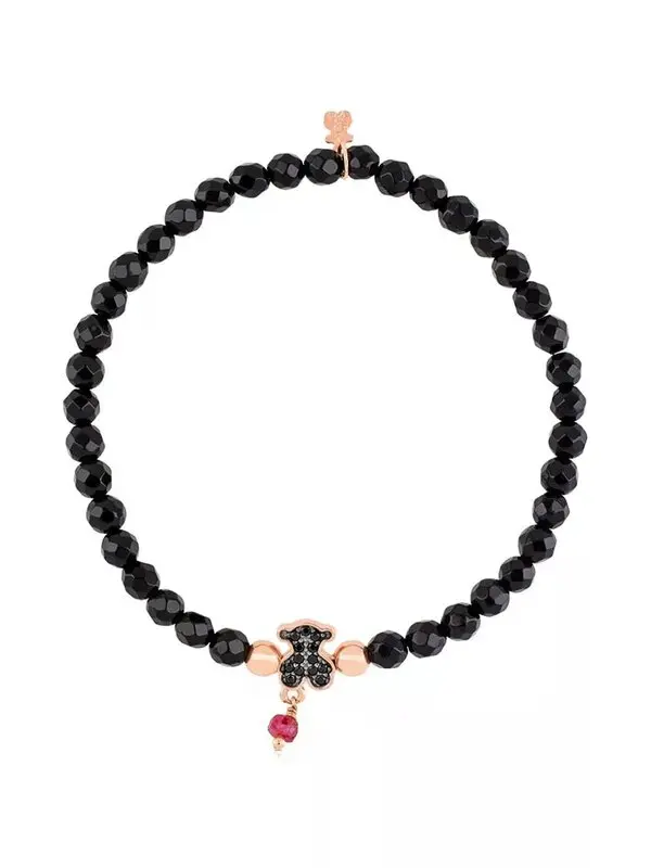 TOUS Bear-charm Beaded Bracelet - Black