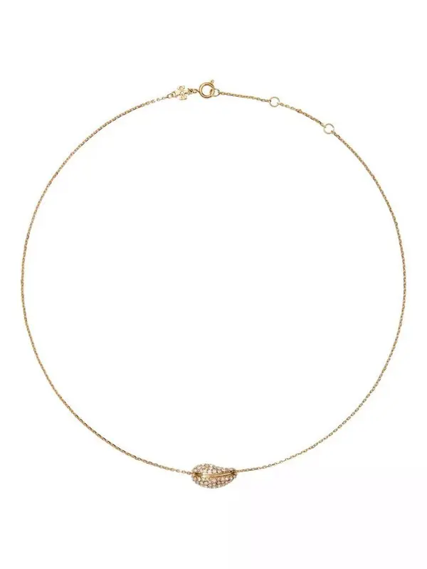 Tory Burch Pave Shell Necklace