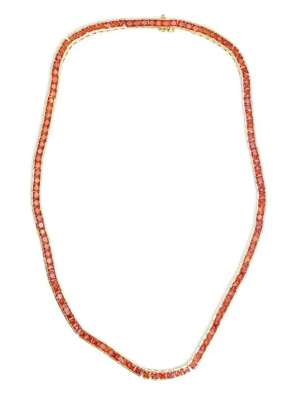 IZABEL DISPLAY Tennis Square Necklace - Orange