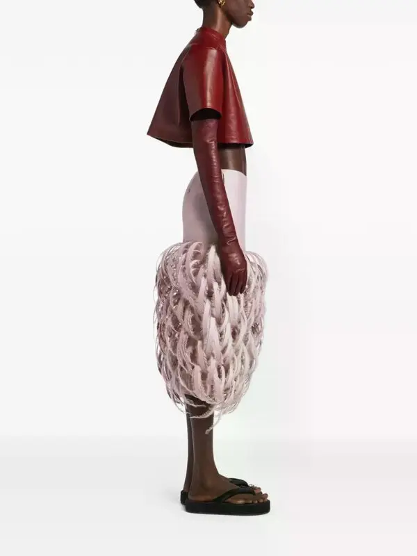 Balenciaga Wool Blend Midi Skirt - Pink