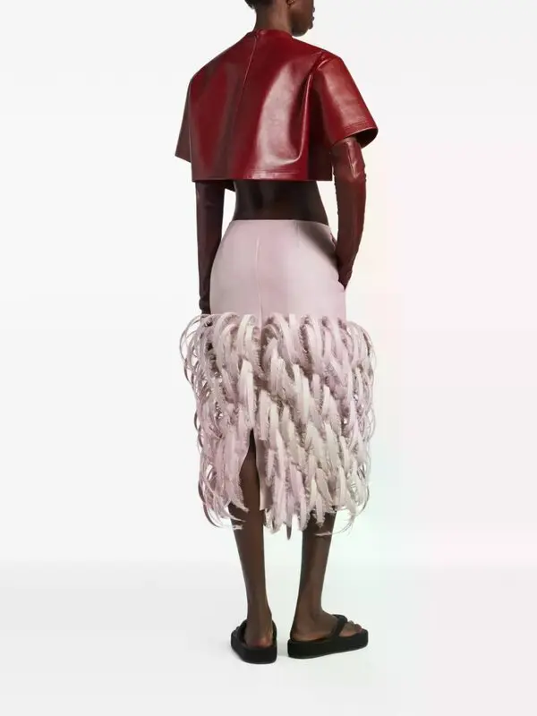 Balenciaga Wool Blend Midi Skirt - Pink