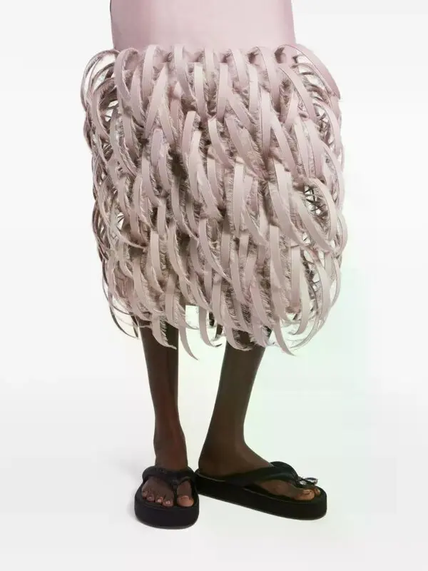 Balenciaga Wool Blend Midi Skirt - Pink