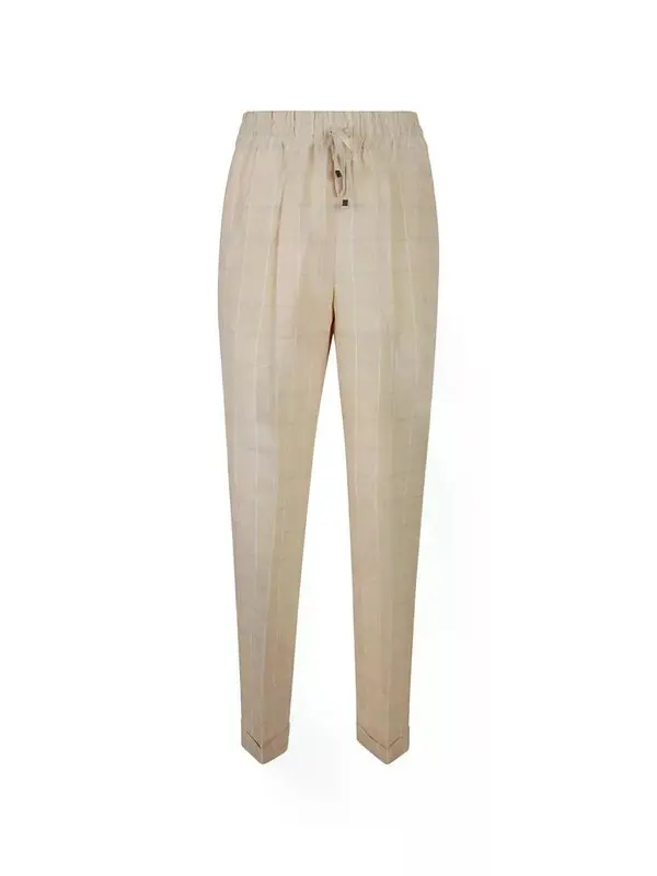 Kiton Check-pattern Drawstring Trousers