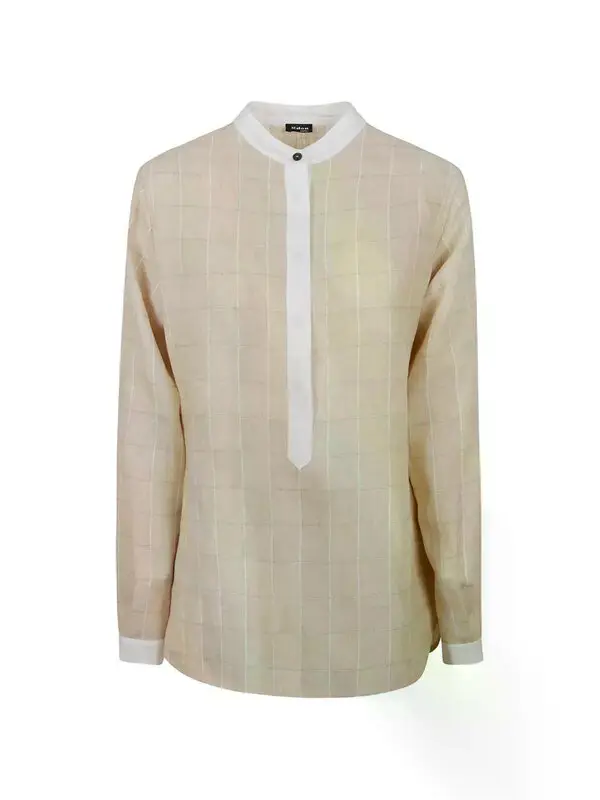 Kiton Check-pattern Linen Shirt