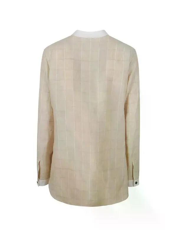 Kiton Check-pattern Linen Shirt
