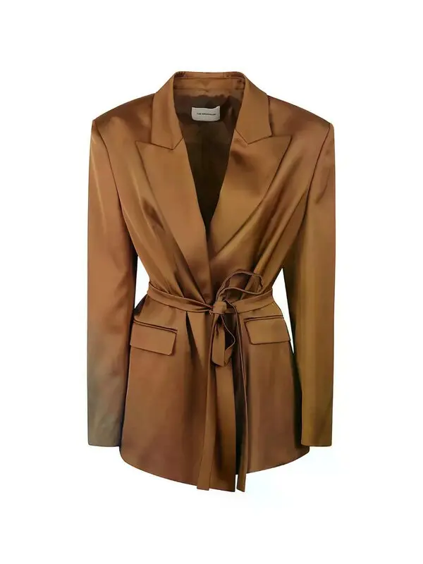 Andamane Belted Satin-finish Jacket