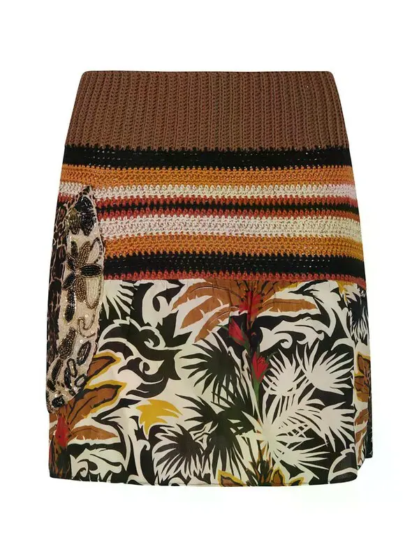 Anjuna Crochet-knit Patchwork Skirt