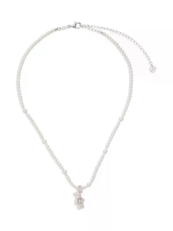 YVMIN Mini Pearl Bear Necklace - Neutrals