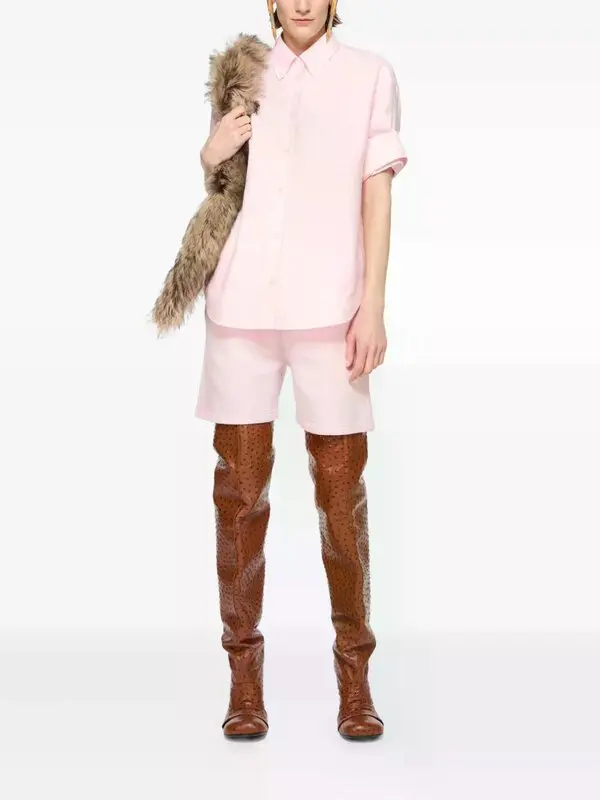 Acne Studios Organic Cotton Short-sleeve Shirt - Pink