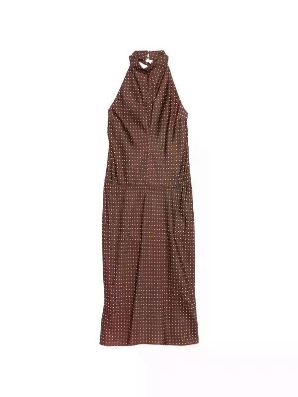 Posse Phoebe Polka-dot Pattern Midi Dress - Brown