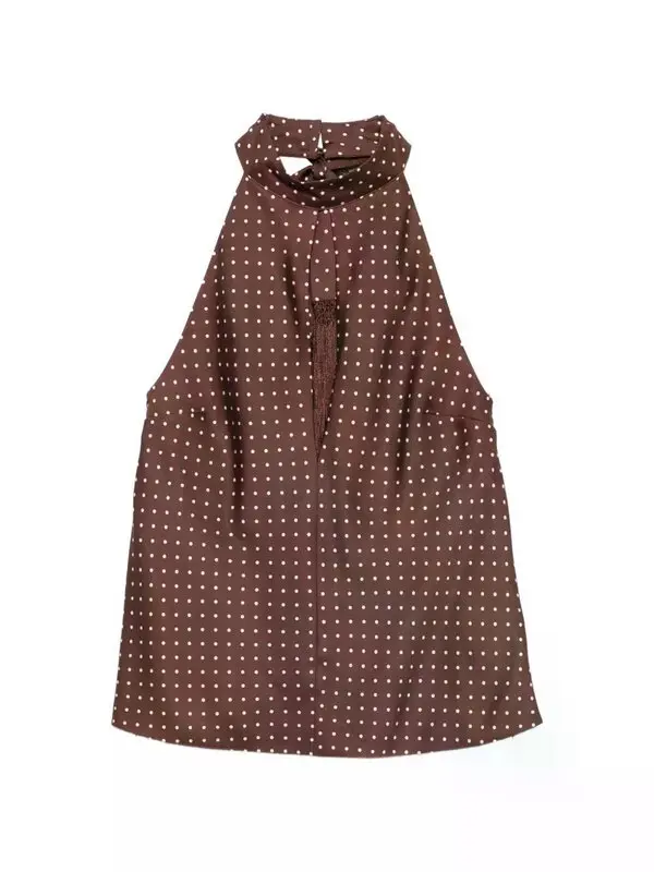 Posse Phoebe Polka-dot Top - Brown