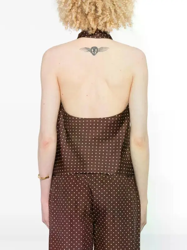 Posse Phoebe Polka-dot Top - Brown