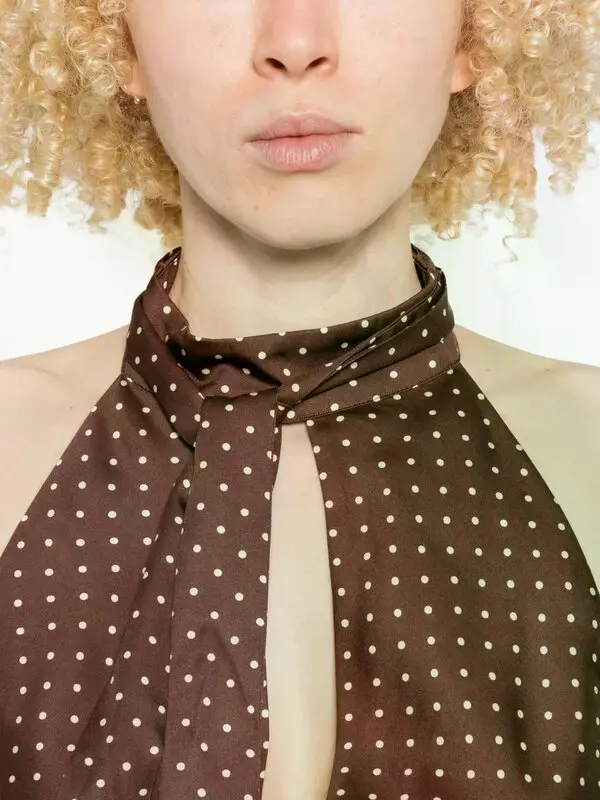 Posse Phoebe Polka-dot Top - Brown