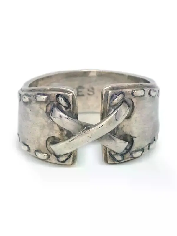 Hermès 1990-2000s Criss-cross Ring - Silver