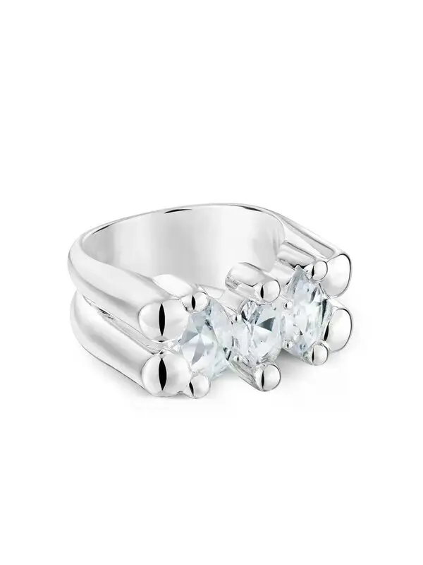 TOUS Three-stone Cylindrical Ring - Silver