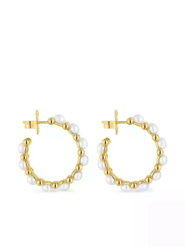 TOUS Pearl-embellished Hoop Earrings - Gold
