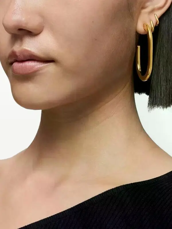 TOUS Oval Hoop Earrings - Gold