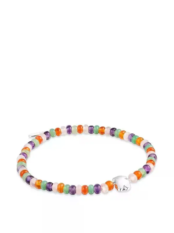 TOUS Bear-charm Beaded Bracelet - Silver