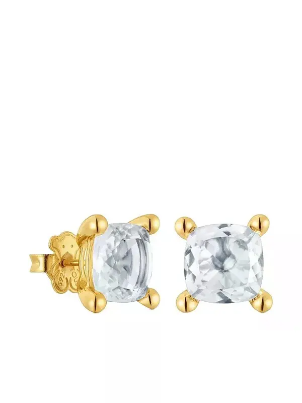 TOUS 18k Yellow Color Pills Quartz Studs Earrings - Gold