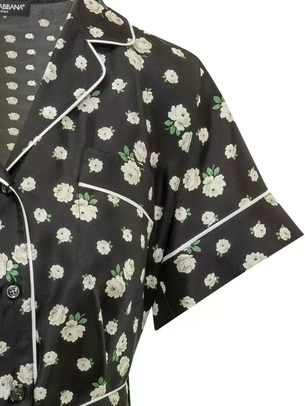 Dolce & Gabbana Floral-print Shirt - Black