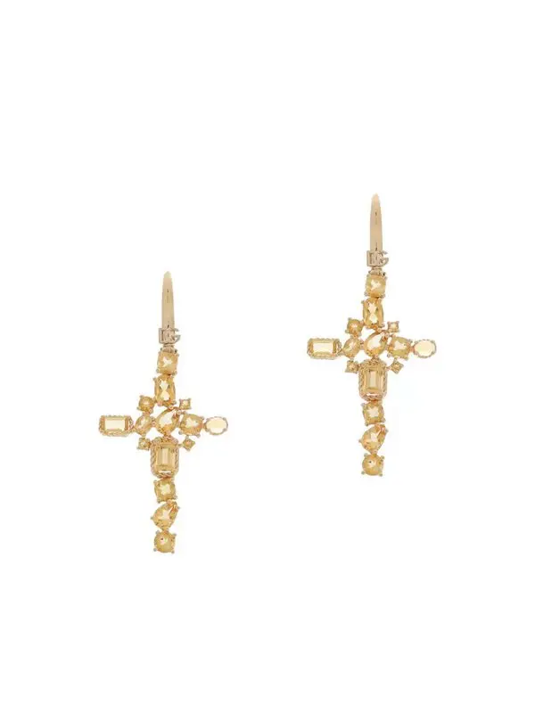 Dolce & Gabbana 18k Yellow Citrine Quartz Earrings - Gold