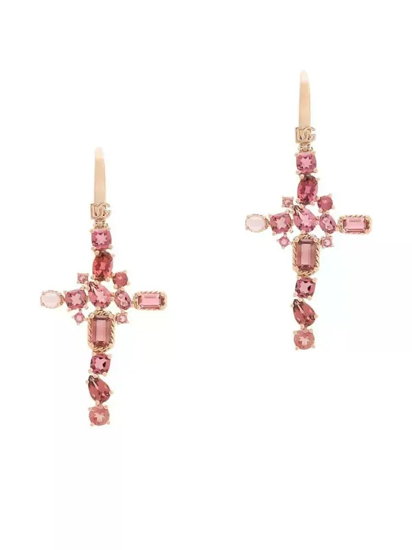Dolce & Gabbana 18k Gold Tourmaline Earrings - Red
