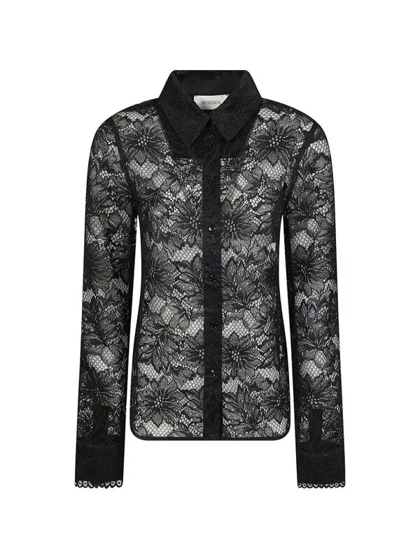 Sportmax Floral-lace Shirt - Black