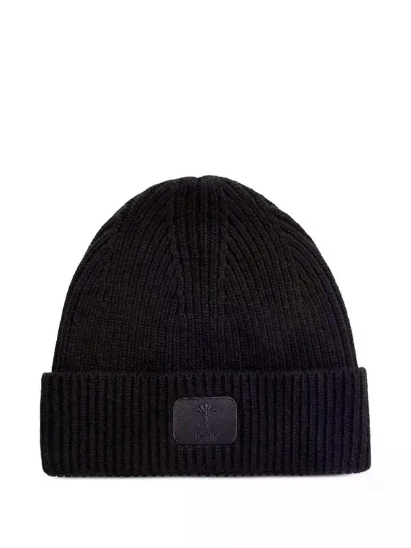 JOOP! Logo-patch Ribbed-knit Beanie - Black