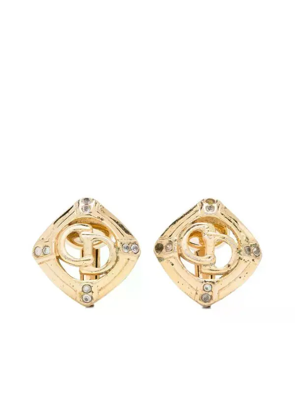 Dior 1980s Cd-logo Clip-on Earrings - Gold