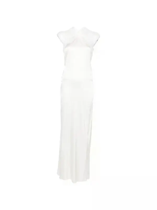 Oseree Lace-trim Halterneck Dress - White
