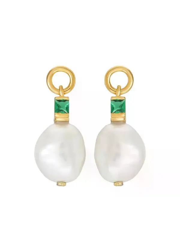 LAURA VANN Fleur Pearl And Zirconia Earrings - Gold