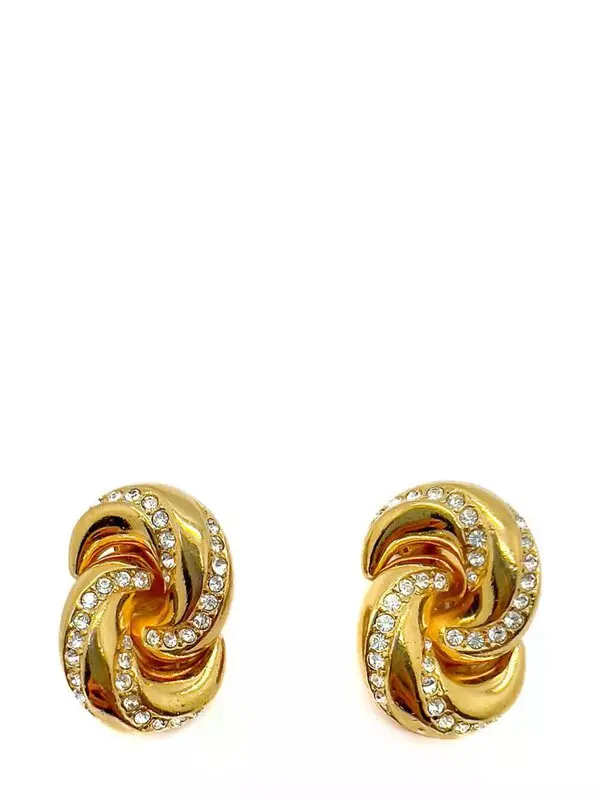 Dior Vintage Love Knot Clip On Earrings - Gold