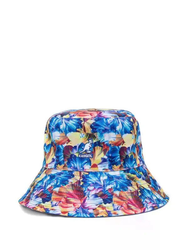 KANGOL Floral-print Reversible Bucket Hat - Blue