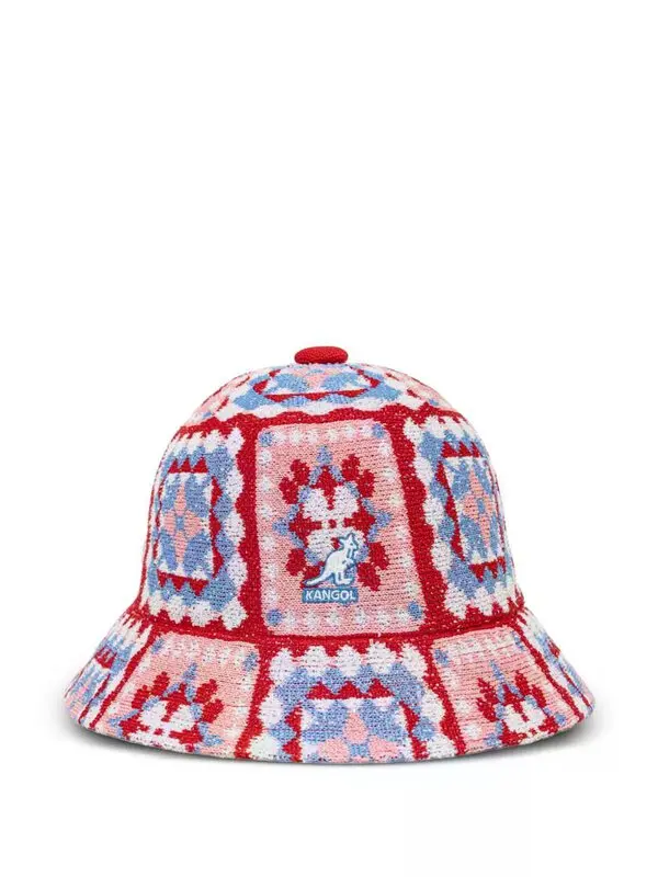 KANGOL Crochet-knit Bucket Hat - Red