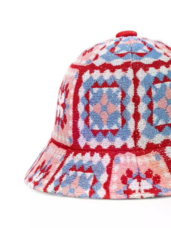 KANGOL Crochet Knit Bucket Hat - Red