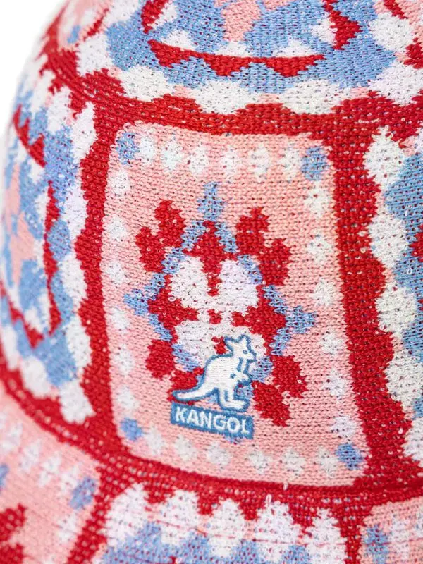 KANGOL Crochet Knit Bucket Hat - Red