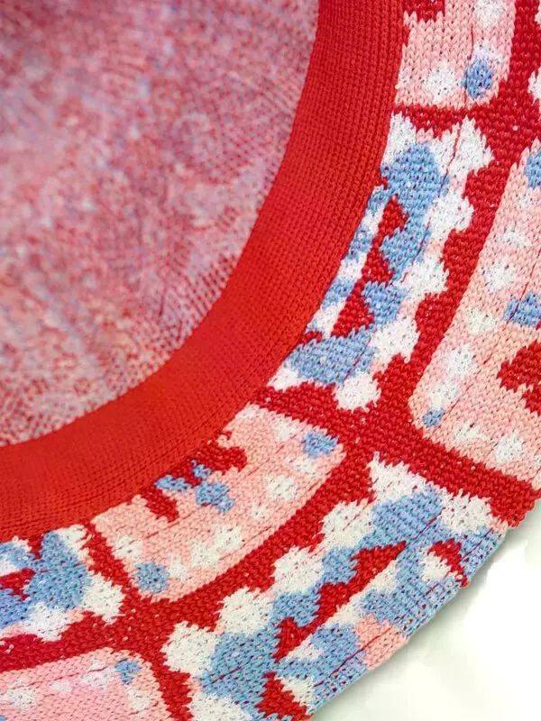 KANGOL Crochet Knit Bucket Hat - Red