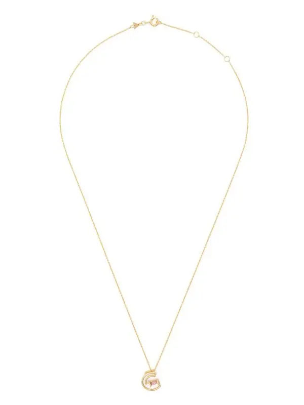 ALIITA 9kt Yellow 'g' Tourmaline Pendant Necklace - Gold