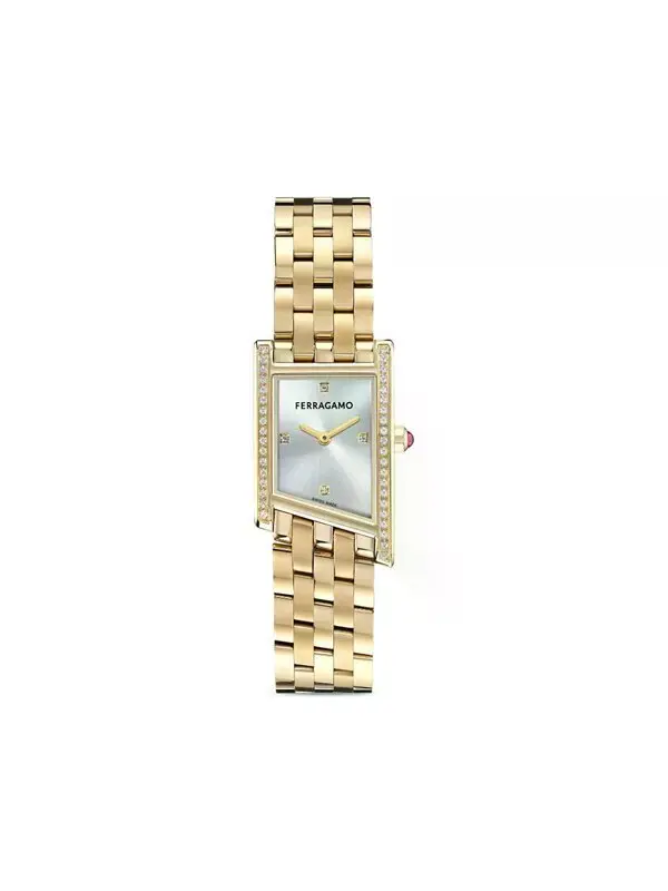 FERRAGAMO Asymmetric Quartz 36mm Watch - White