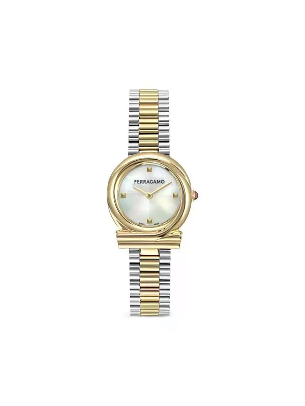 FERRAGAMO Gancini Twisted 28mm Watch - White