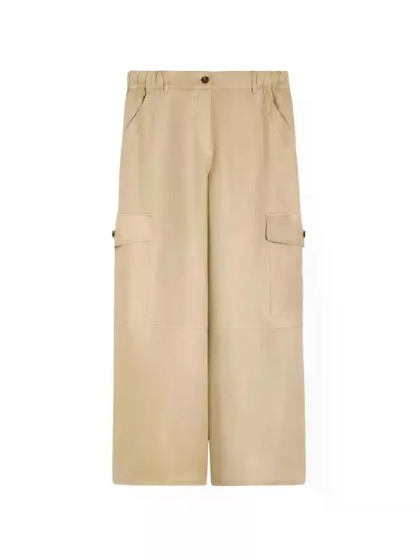 Max Mara Linen Cargo-pocket Trousers - Neutrals