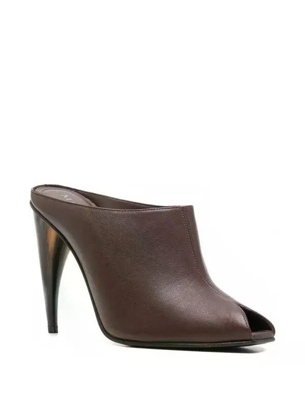 Alexander McQueen Peep-toe Leather Mules