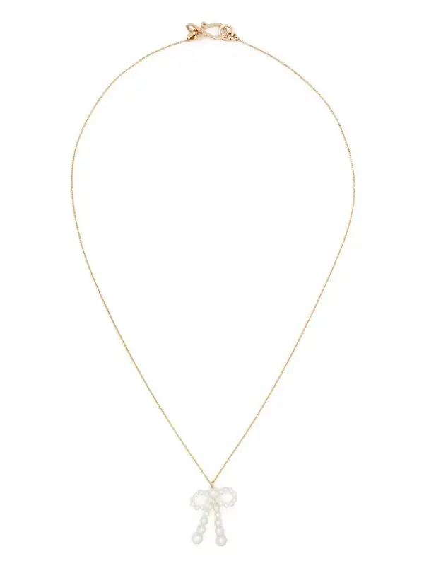 Sophie Bille Brahe 14k Yellow Bow Pendant Necklace - Gold