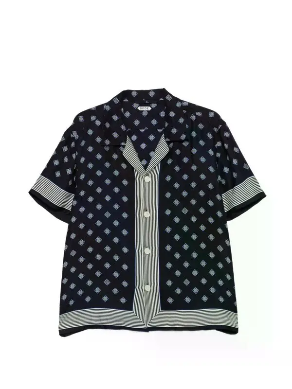 BODE Foyer Diamond Shirt - Blue