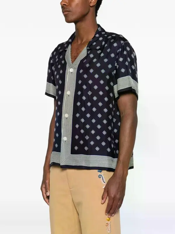 BODE Foyer Diamond Shirt - Blue