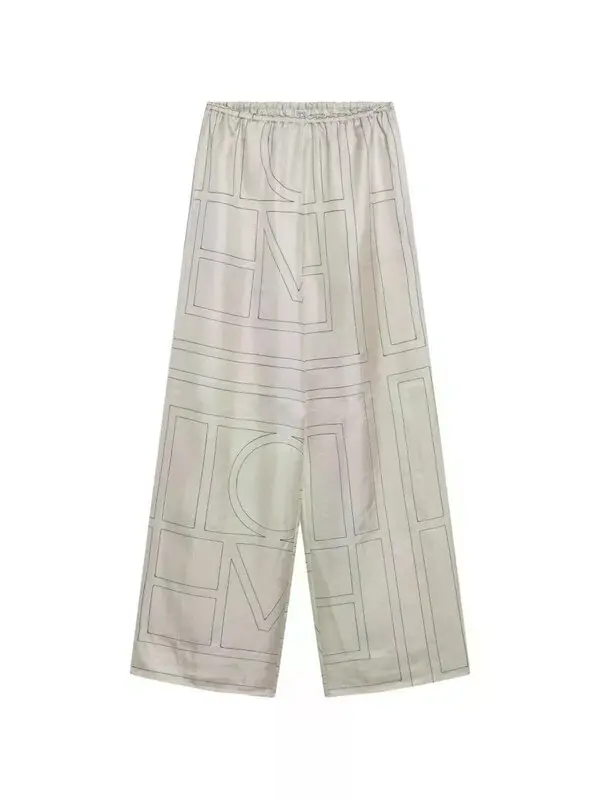 TOTEME Monogram Pajama Trousers - Neutrals