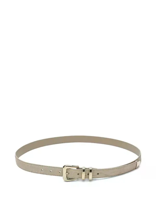 Brunello Cucinelli Crocodile-effect Leather Belt - Neutrals