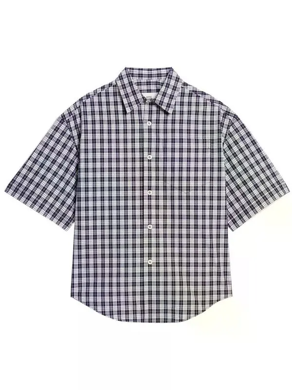 AMI Paris Gingham Pattern Short-sleeved Shirt