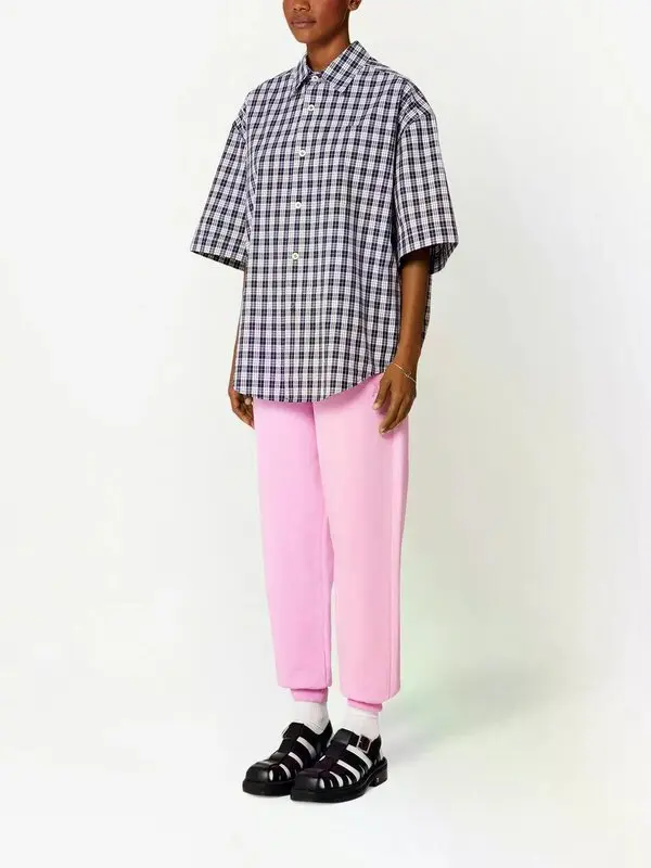 AMI Paris Gingham Pattern Short-sleeved Shirt